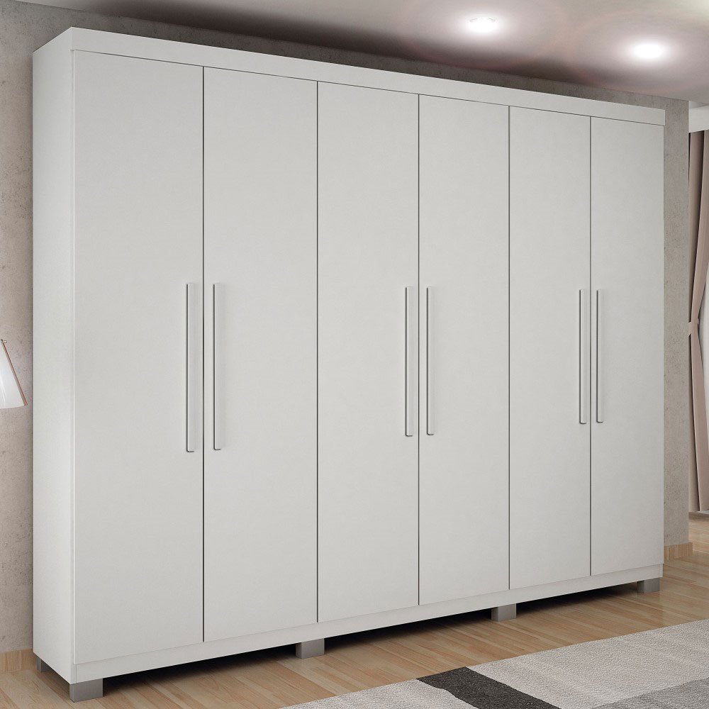 Guarda-Roupa de Casal com 06 Portas e 04 Gavetas Master Branco 43981 ...