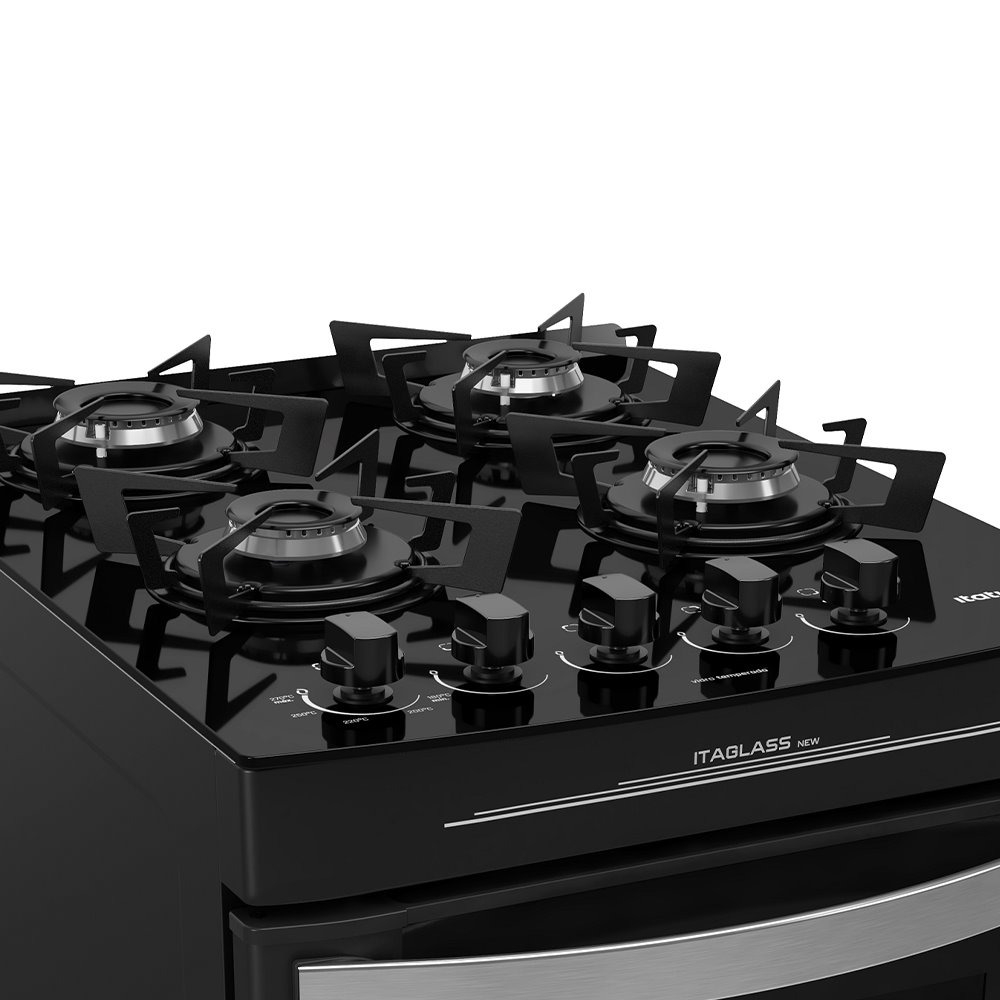 Fogão 4 Bocas a Gás Itatiaia New Itaglass com Mesa de Vidro e ...