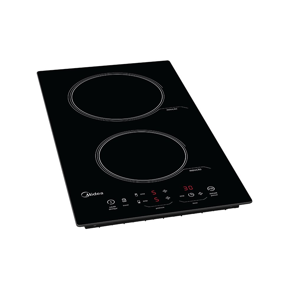 Cooktop de Indução 02 Bocas Midea CYAD22 com Painel Touch Preto 220V ...