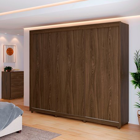 Guarda-Roupa Casal 100% MDF com 03 Portas Deslizantes e 06 Gavetas ...